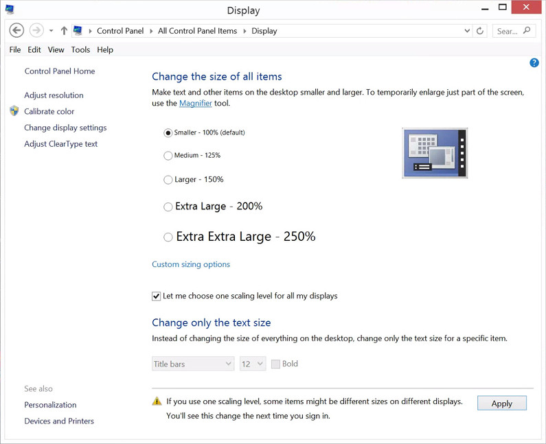 Display settings for monitors with high DPI - Asprova Online HELP