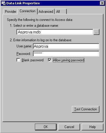 Connecting to an MDB file with a password set - Asprova Online HELP